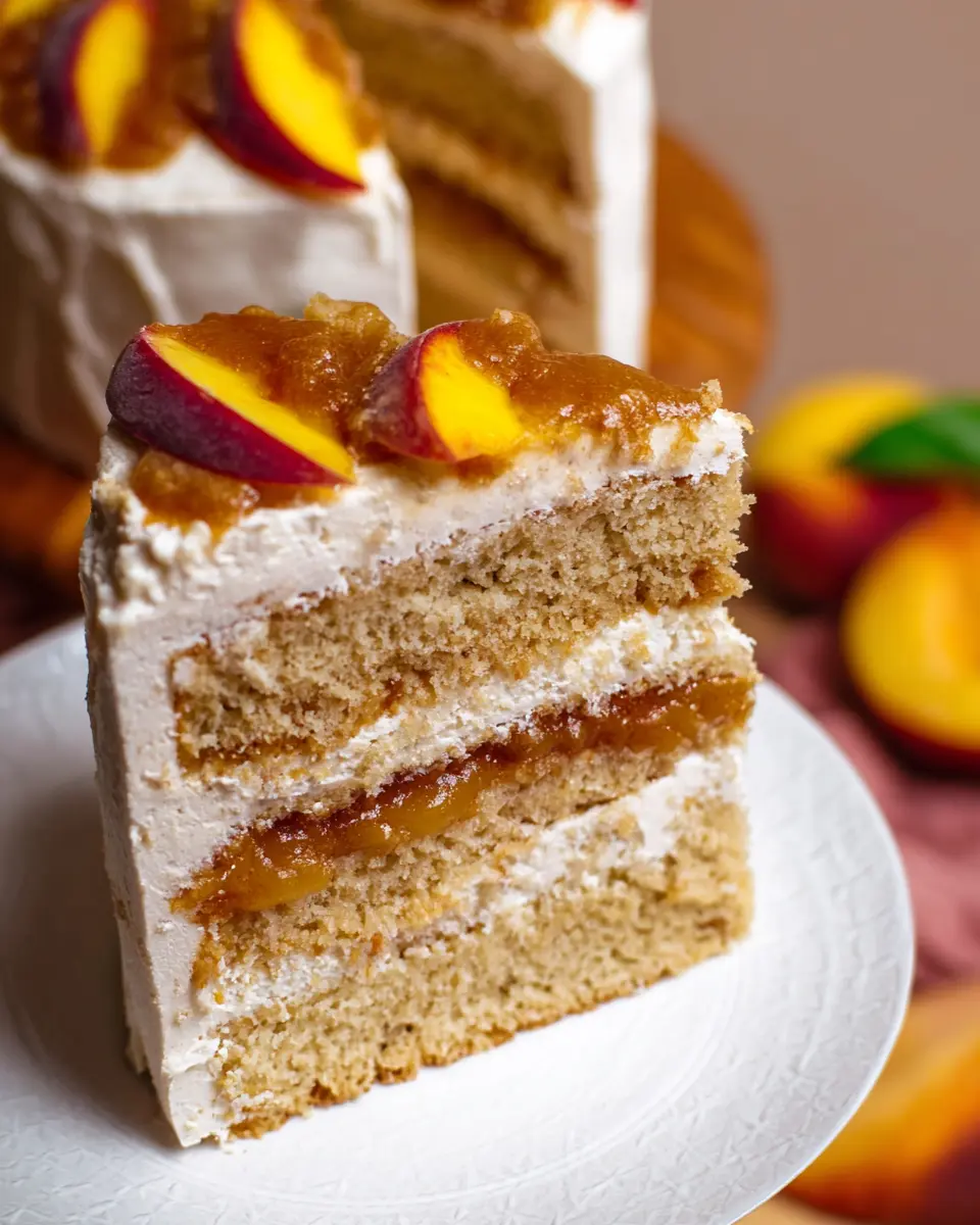 brown sugar peach layer cake