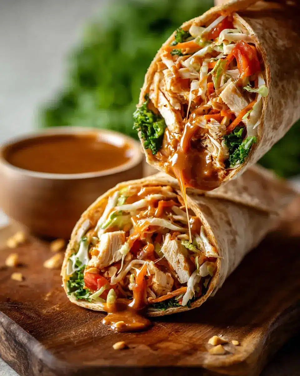 peanut chicken wraps
